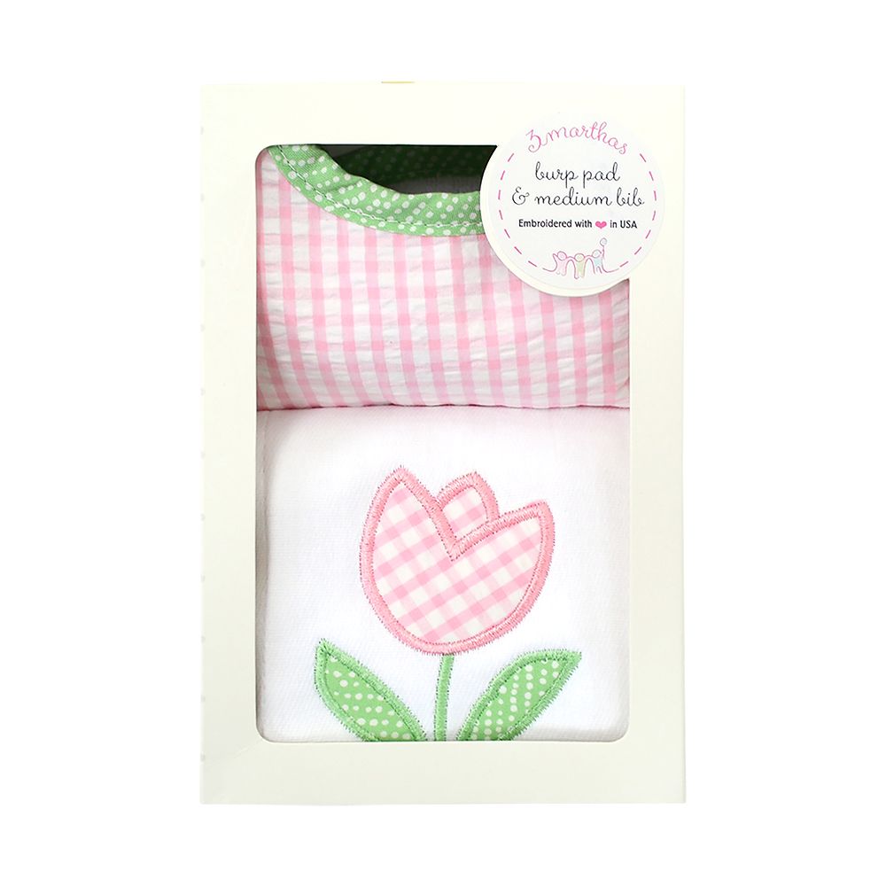 Bib & Burp Box | Tulips – Letters and Loops