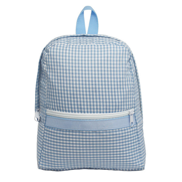 Blue Gingham Backpack | Baby School Backpack | Letters and Loops